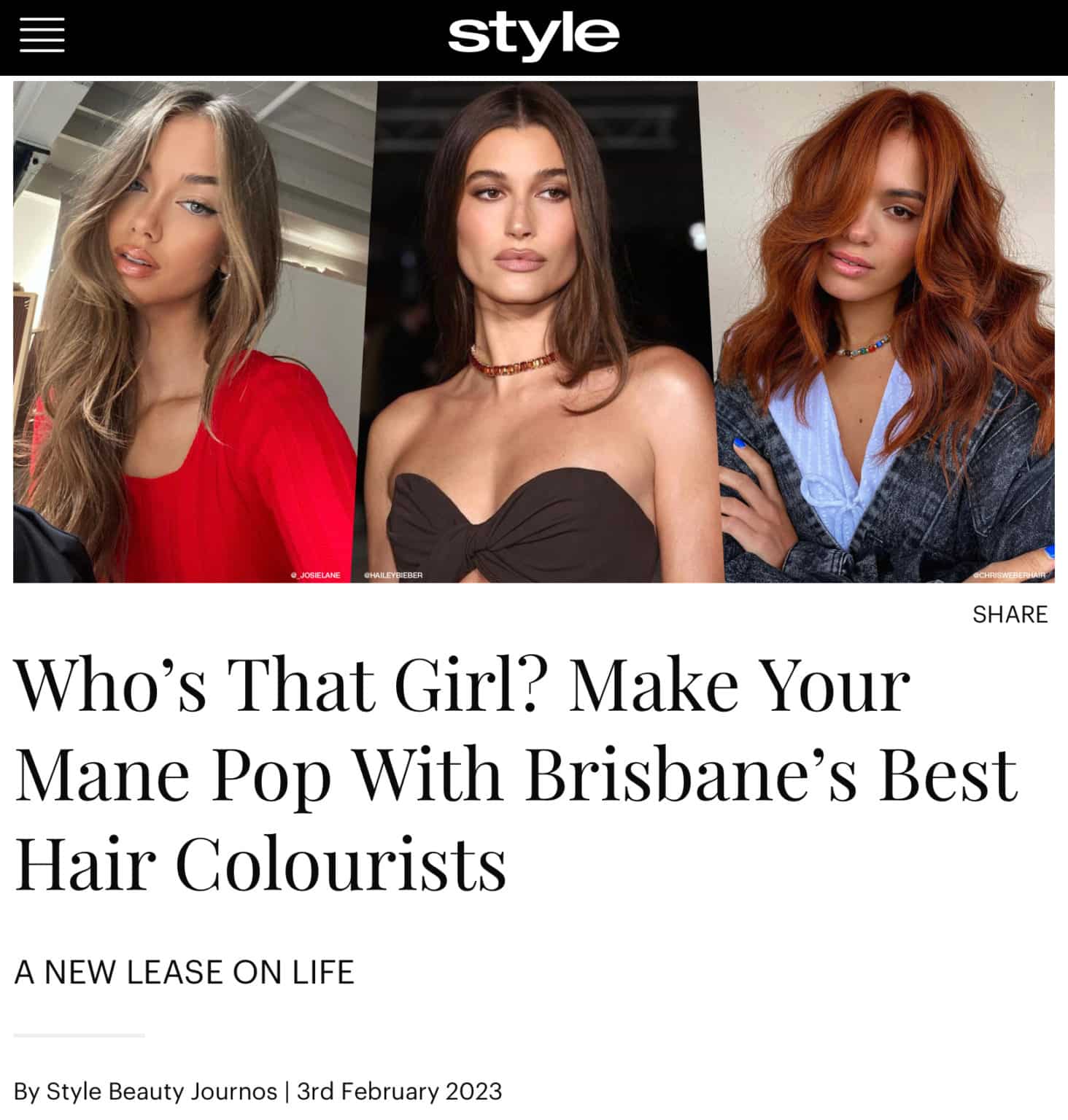 Style Magazines / 2023: Brisbane's Best Hair Colourists - Co and Pace Salons
